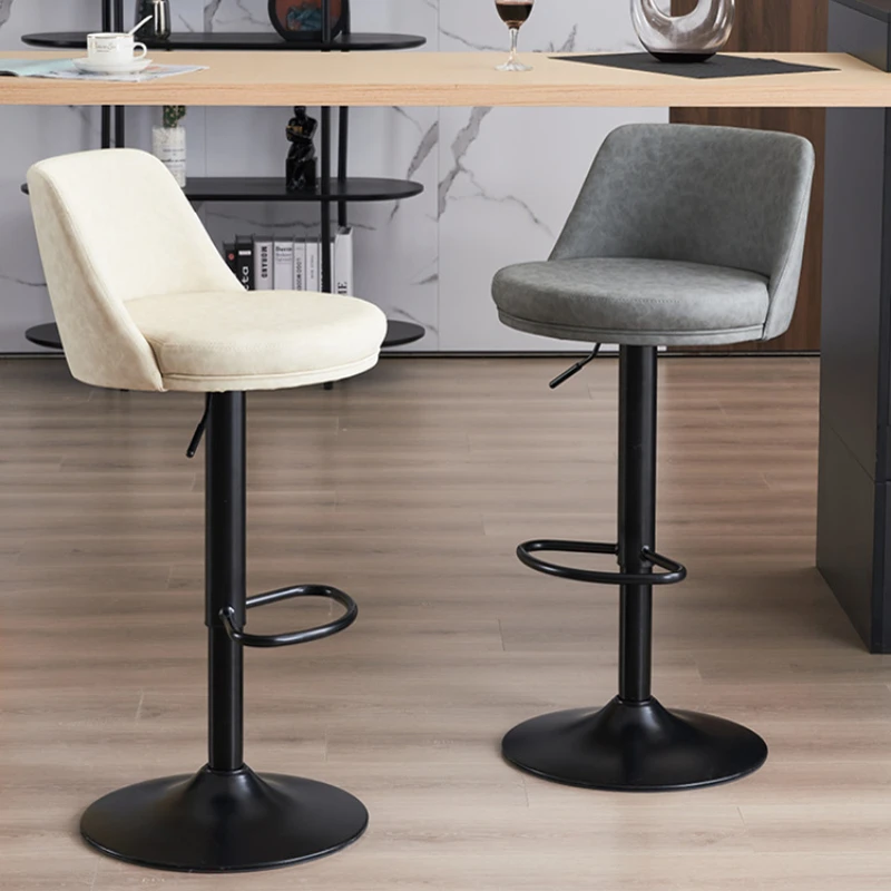 Swivel-Backrest-Bar-Stool-Raise-and-Lower-Mechanism-Modern-Minimalist ...