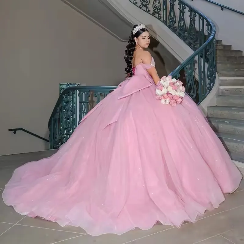 BOMARIS-vestido De baile rosa para quinceañeras, Vestidos De princesa ...