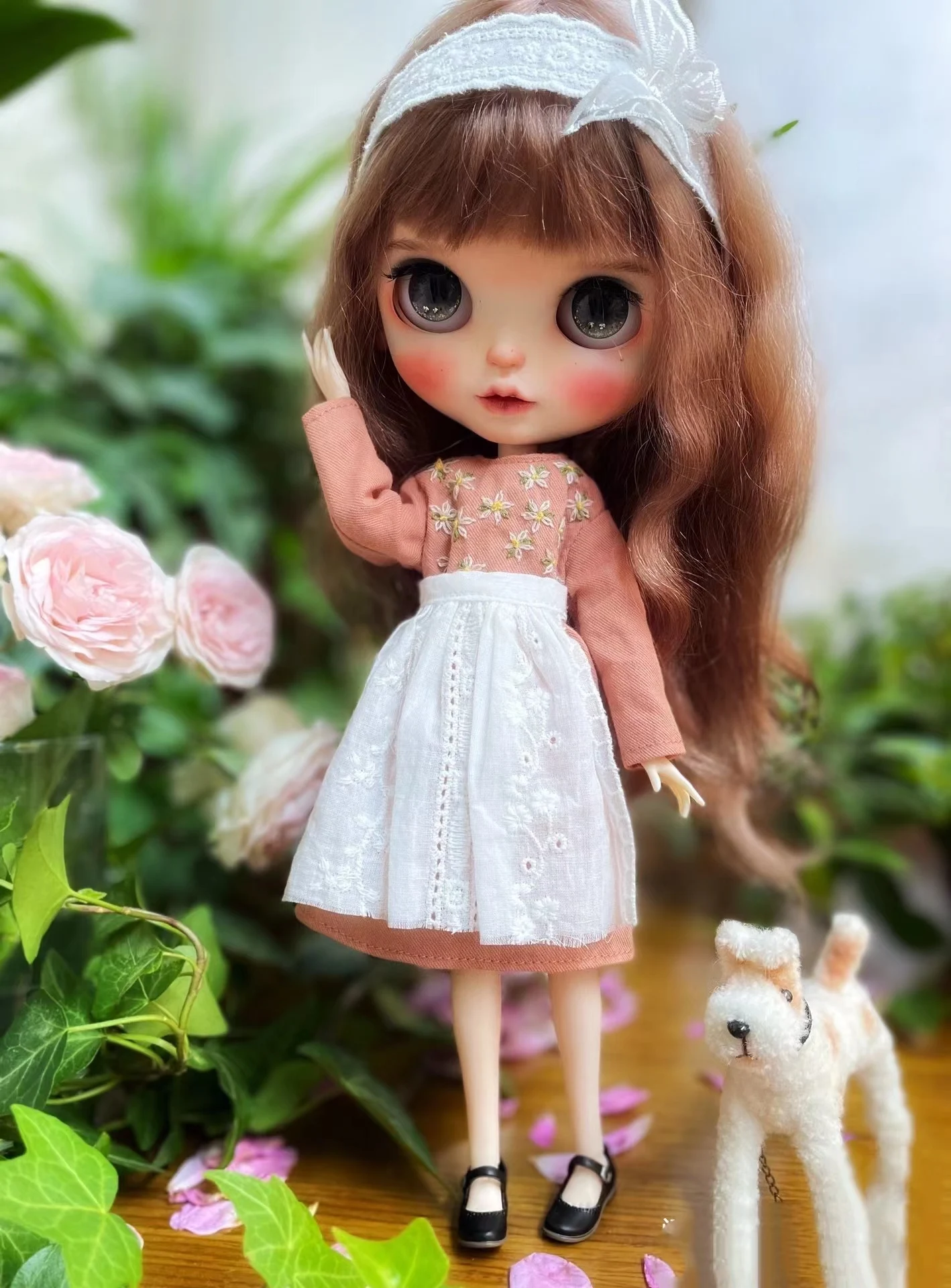 Blythe roupas vestido estilo literário saia 1/6 30cm bjd anime menina ...