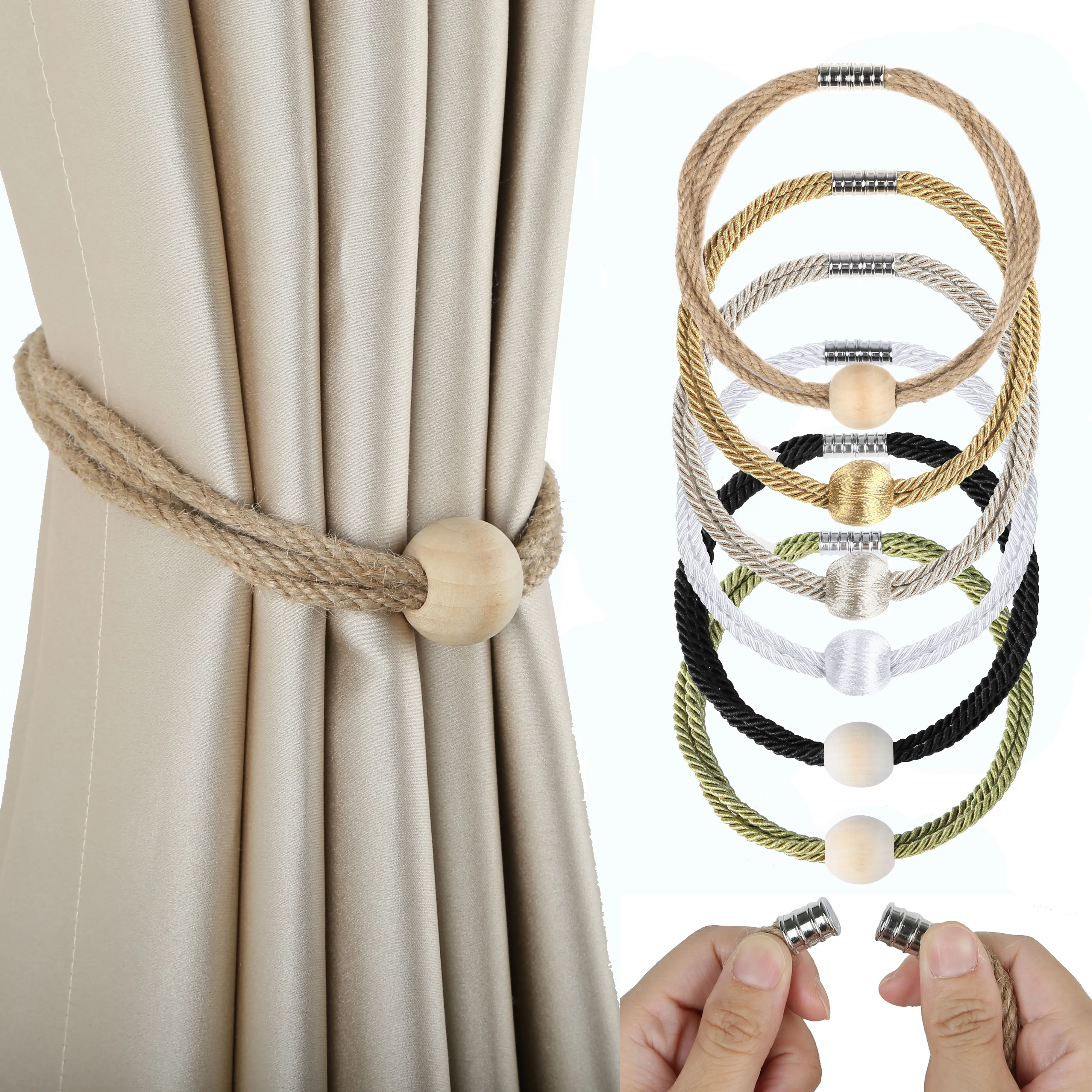 1/2PC Magnetic Curtain Tieback High Quality Home Textile Curtain Holder ...