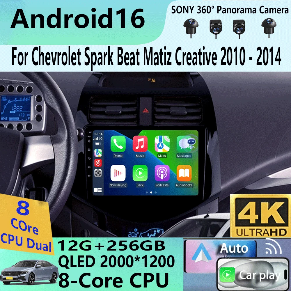 Android 16 video Player Carplay Car Radio For Chevrolet Spark Beat ...
