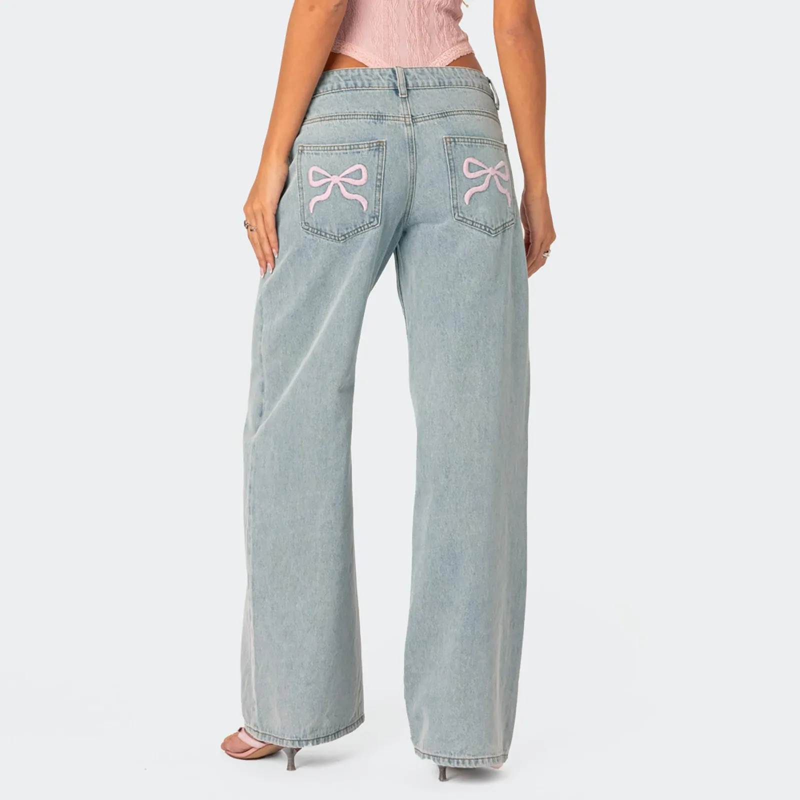 Y2k-Style-Women-Vintage-Jeans-Pants-Bowknot-Embroidery-Straight-Cut ...