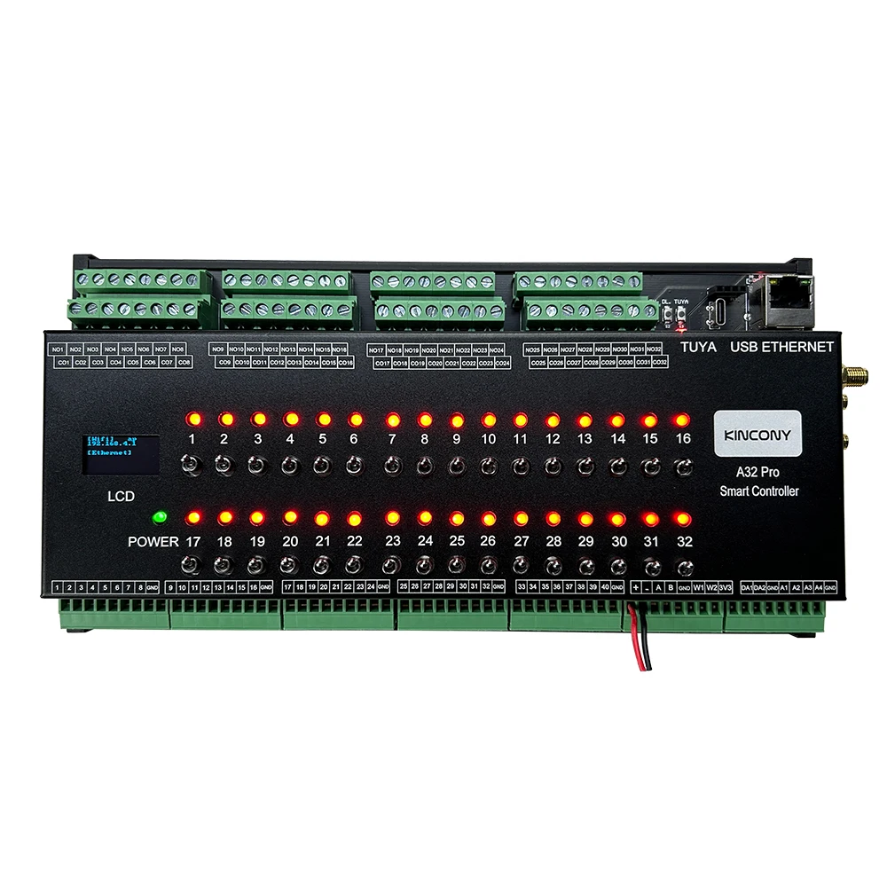 A32 Pro ESP32 Ethernet RS485 4G Relay Module 32CH Relay 2CH Dimmer LCD ...