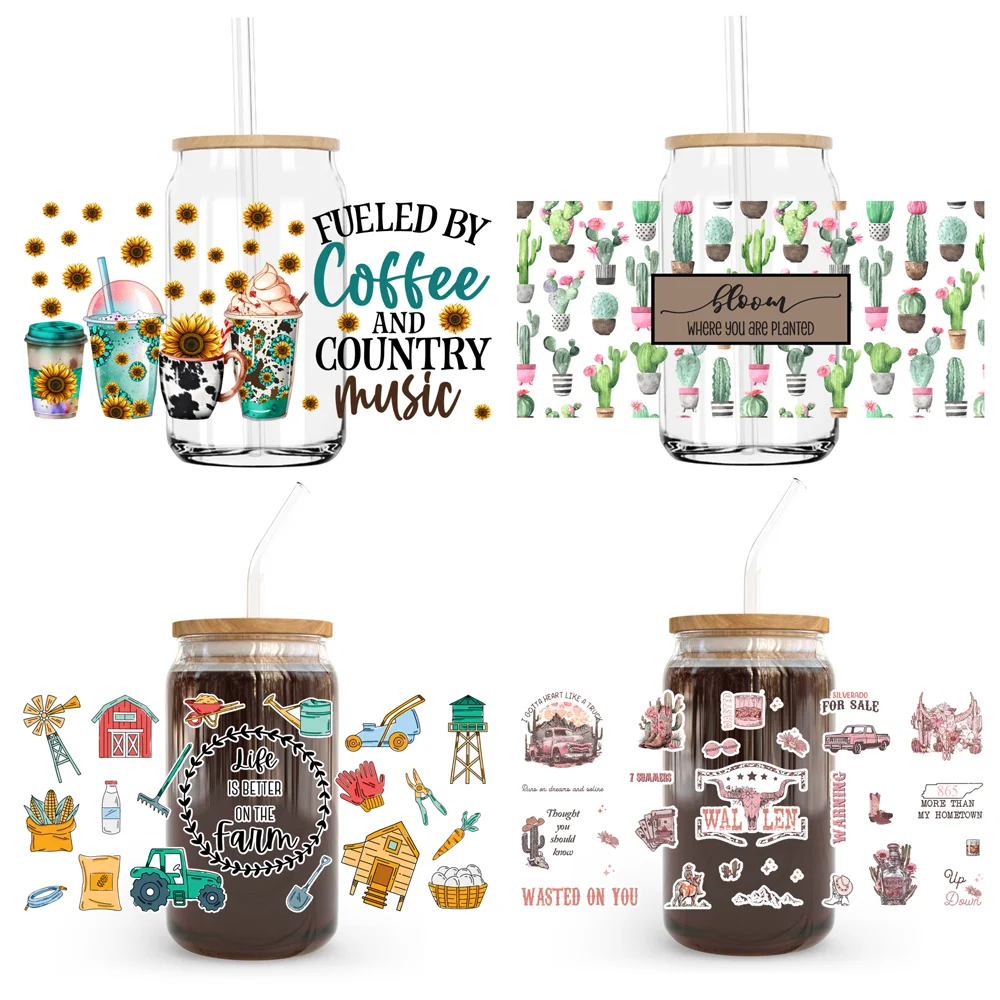 Western Country Vibes 16OZ UV DTF Cup Wrap Transfers Stickers Custom ...