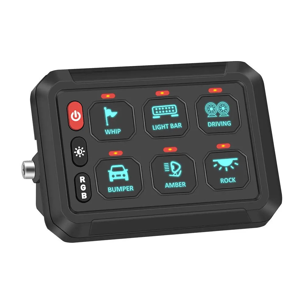 Universal 12v 24v ACC Line 6 Gang RGB Dimmer CAR Boat Marine Led Switch ...