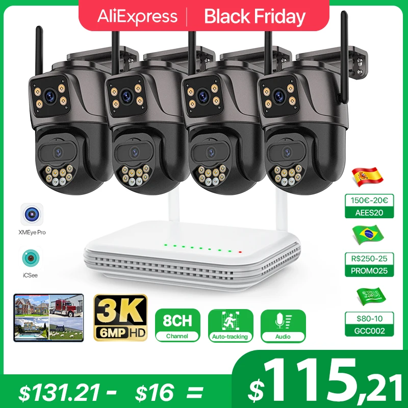 8CH-Wifi-NVR-PTZ-Trackable-Cam-HD-IP-Dual-Lens-Cam-Home-CCTV-Security ...