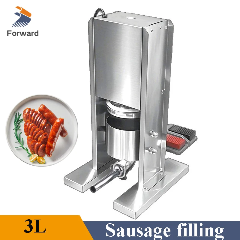 3L Electric Sausage Making Machine Pedal Control Salami Sausage Filling ...
