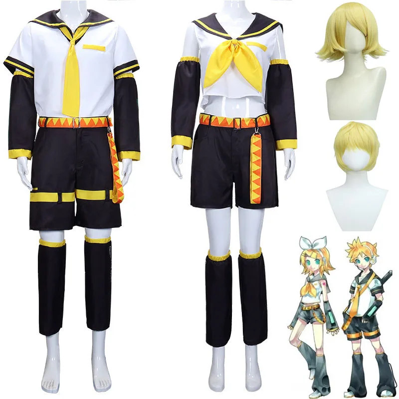 Anime-Rin-Len-Cosplay-Costume-Wig-Tops-Shorts-Headset-Sets-Halloween ...