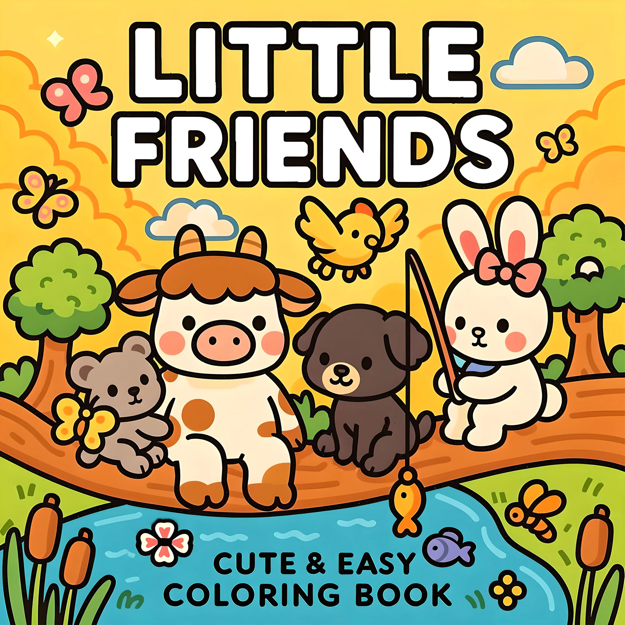 LITTLE FRIENDS Livro para colorir com padrões úteis para adultos Livro ...