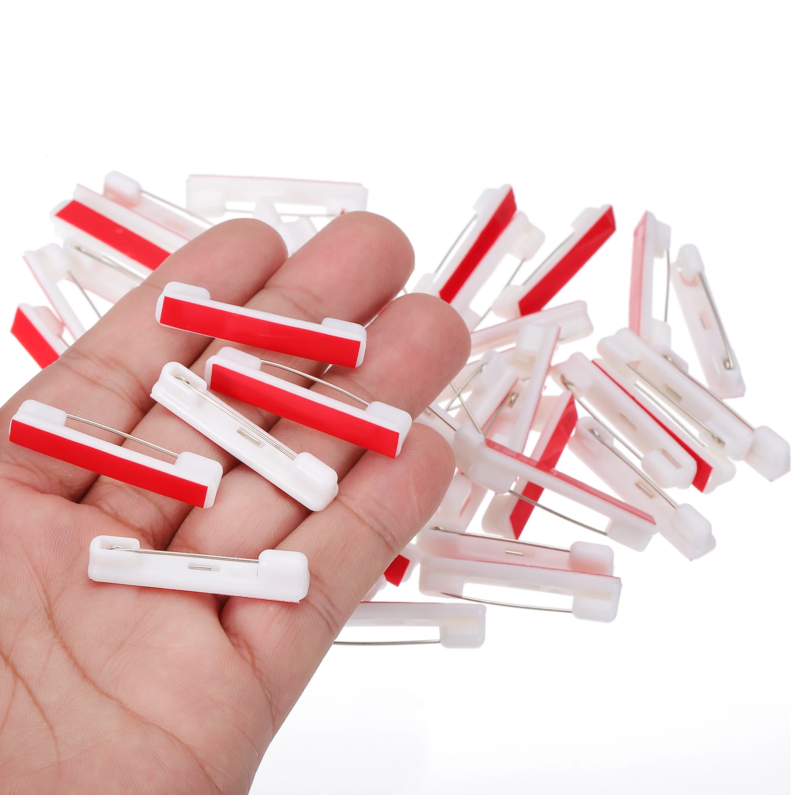 10/50/100/200pcs Safety Pins Self Adhesive Safety Pins Bar Badge Pins ...