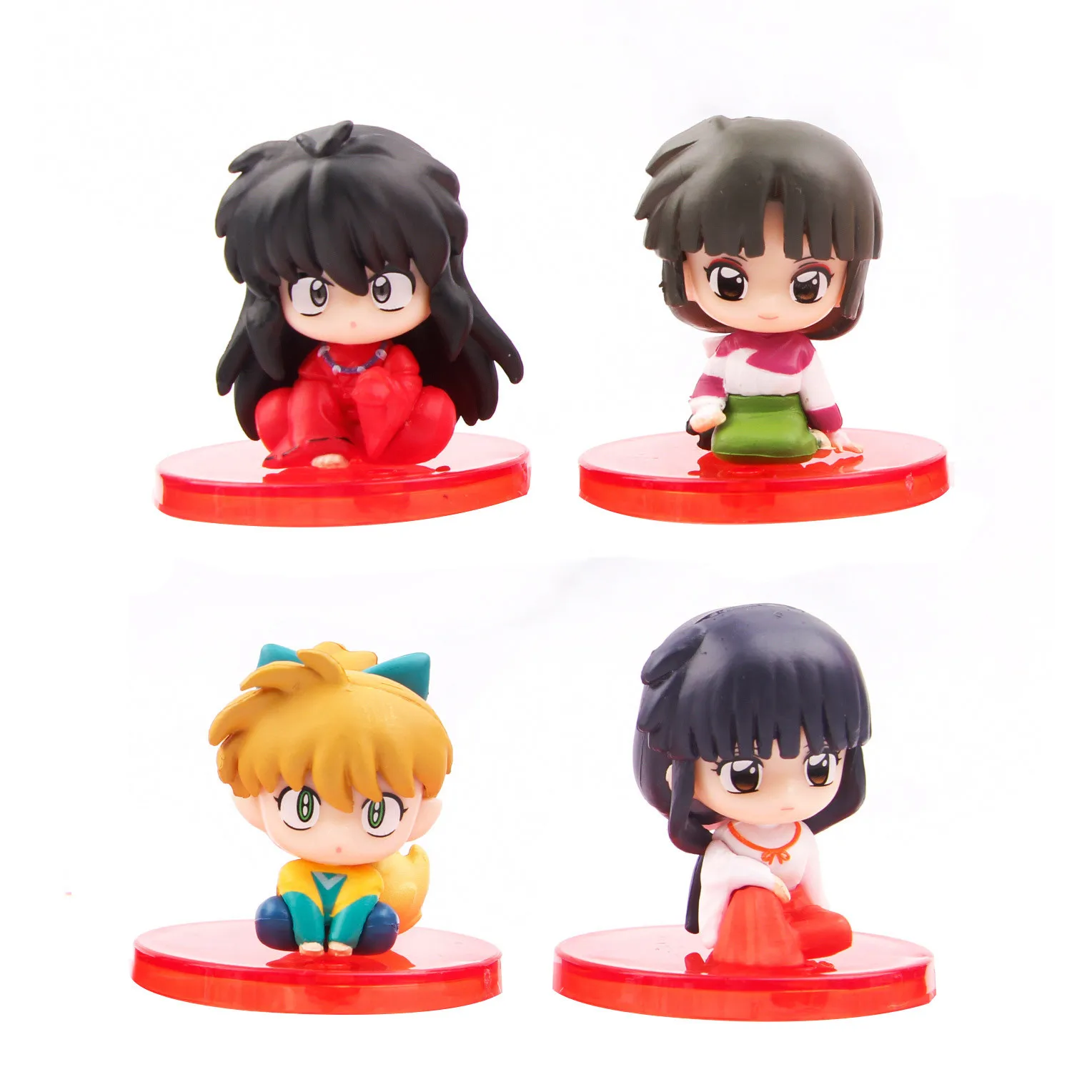 4Pcs/1Set Inuyasha Anime Figure Higurashi Kagome Miroku Sango Action ...