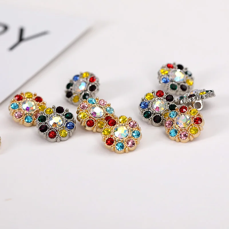 15MM-Cute-Rhinestone-Flower-Designed-Fashion-Shank-Buttons-Of-Clothing ...