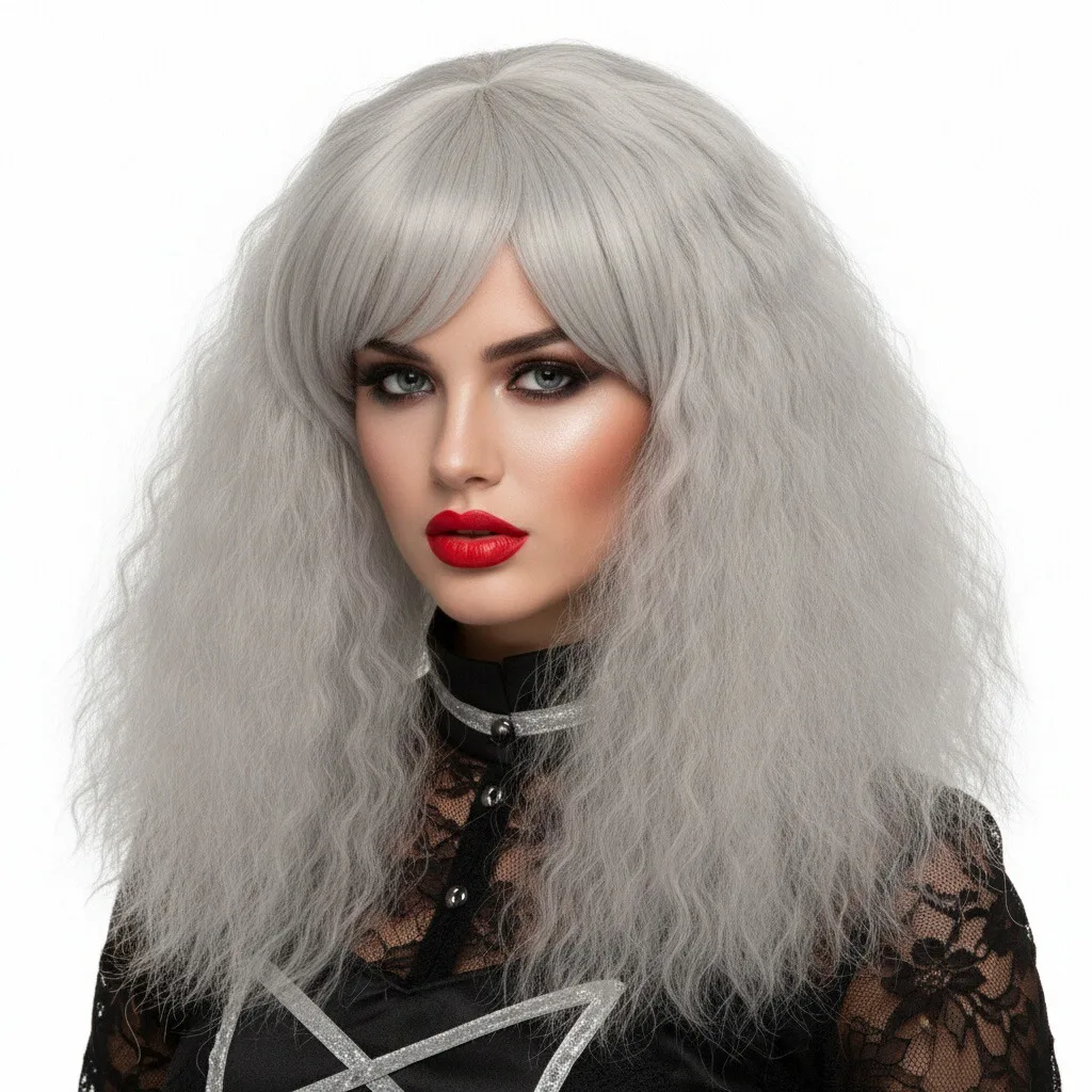 MSIWIGS Parrucche Cosplay Parrucche sintetiche grigie Parrucca verde ...