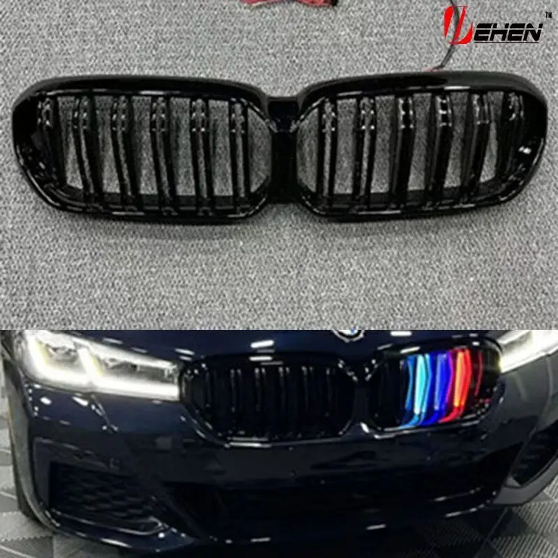 Car-Front-Bumper-Grill-LED-light-All-Black-Racing-Grille-For-BMW-G30 ...