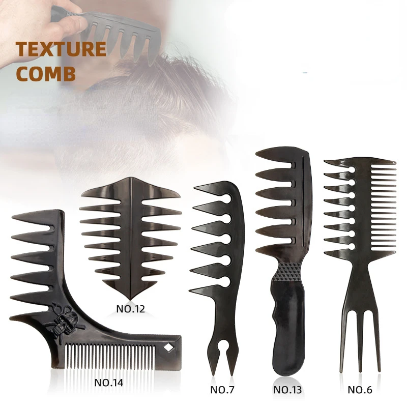 Double-Side-Tooth-Combs-Fish-Bone-Shape-Hair-Brush-Barber-Hair-Dyeing ...