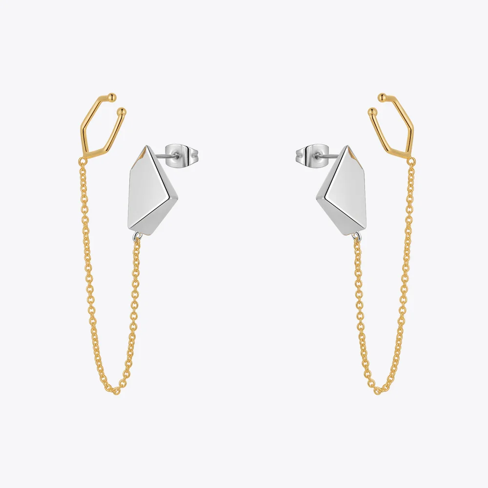ENFASHION 3D Meteorite Drop ต่างหูสำหรับผู้หญิง Gold สี Dangle ต่างหู ...