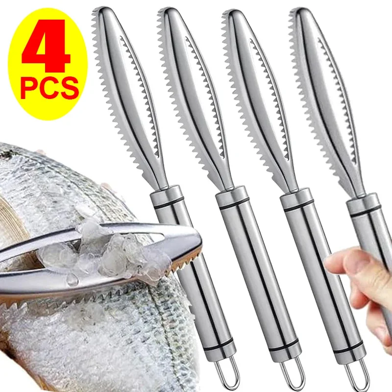 1-4PCS-Stainless-Steel-Fish-Scale-Remover-Kitchen-Fish-Descaler-Tool ...