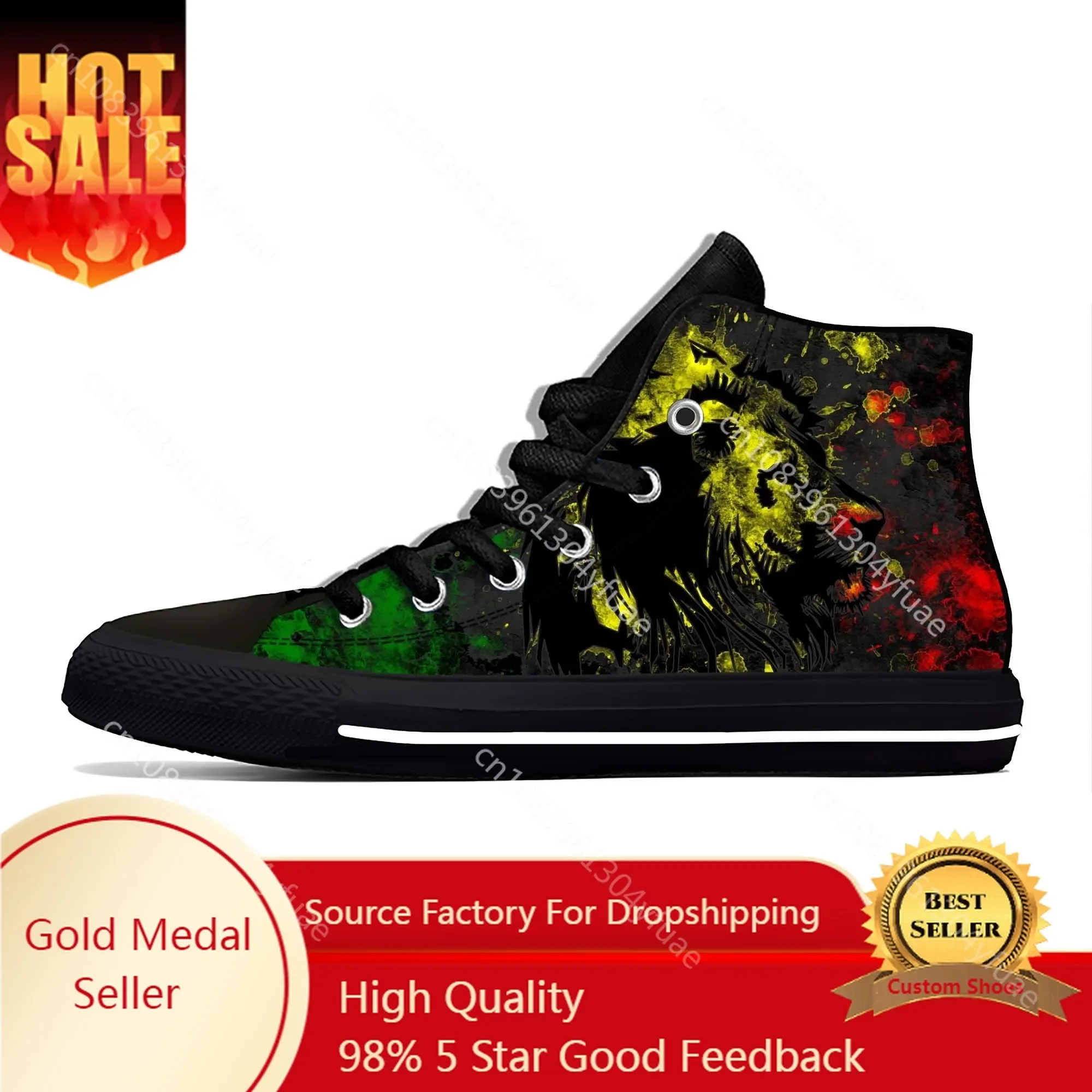 Reggae-Rasta-Rastafari-Rastafarian-Lion-Jamaican-Casual-Cloth-Shoes ...