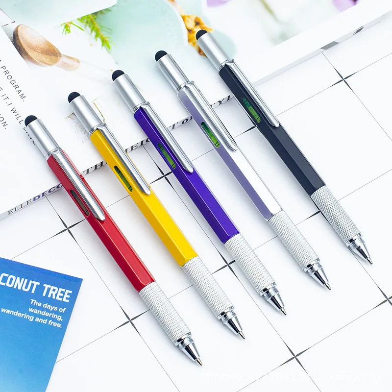 Customized Multifunctional Ballpoint Pen Level Gauge Metal Signature ...