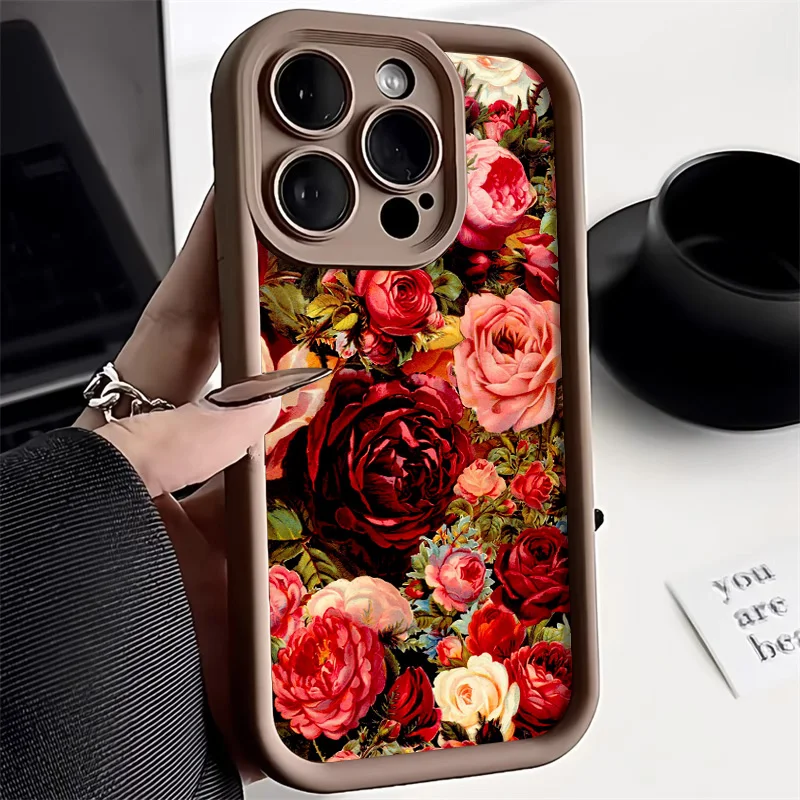 Elegant Artistic Floral Painted Soft Phone Case for Redmi 9 A (05-C046)