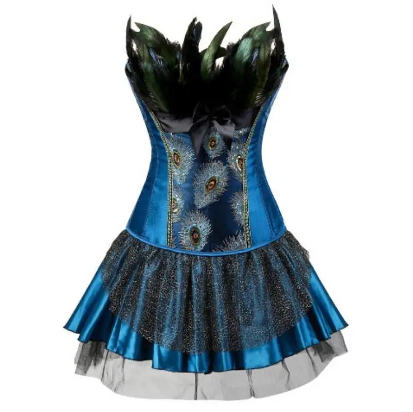 Peacock Feather Skirt | Feather Corsets Dress | Feather Corset Top ...