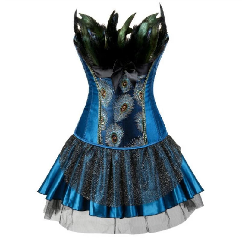 Peacock Feather Skirt | Feather Corsets Dress | Feather Corset Top ...