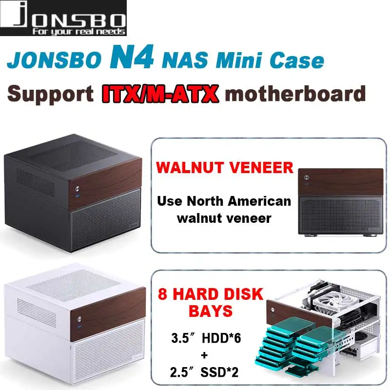 Jonsbo-n4-mini-nas-Fall-M-ATX-Motherboard-Walnussholz-Trim-Division ...