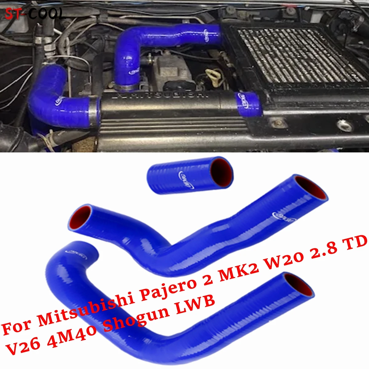 Intercooler-Hoses-For-Mitsubishi-Pajero-2-MK2-W20-2-8-TD-V26-4M40 ...