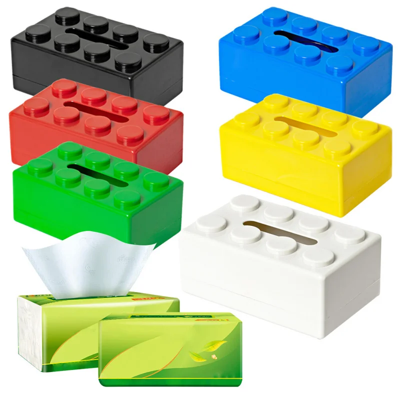Building Blocks Tissue Box PP Tissue Box Cover Rectangular Tissue ...