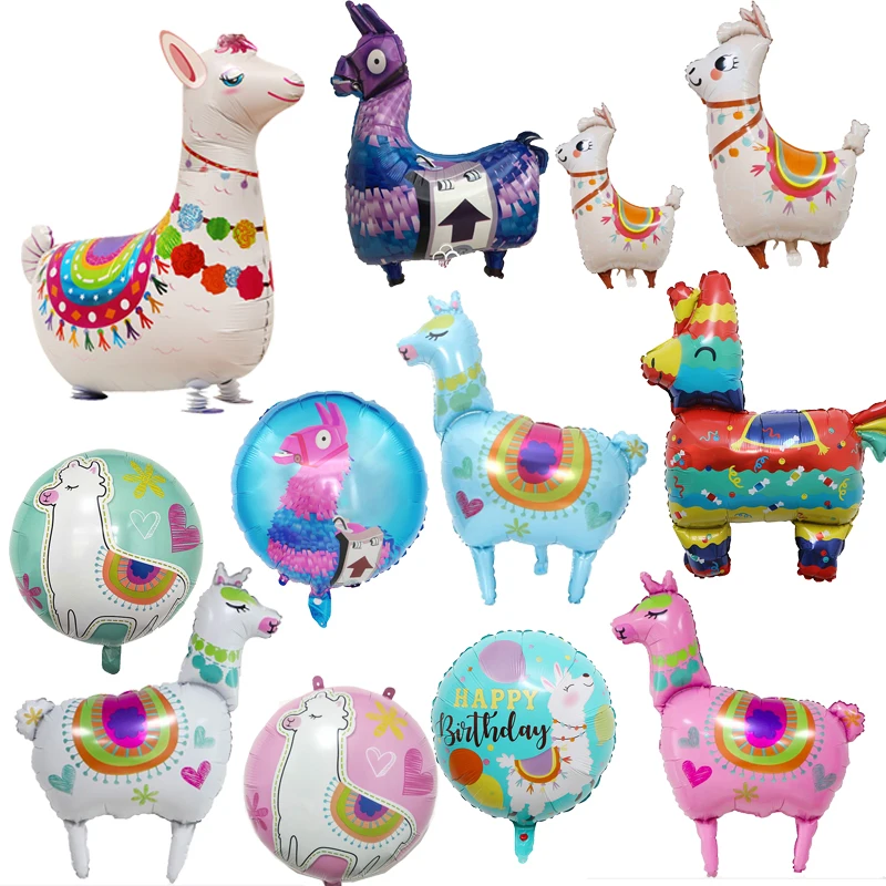 Cartoon Inflatable Llama Animal Alpaca Theme Supplies Foil Ballons ...