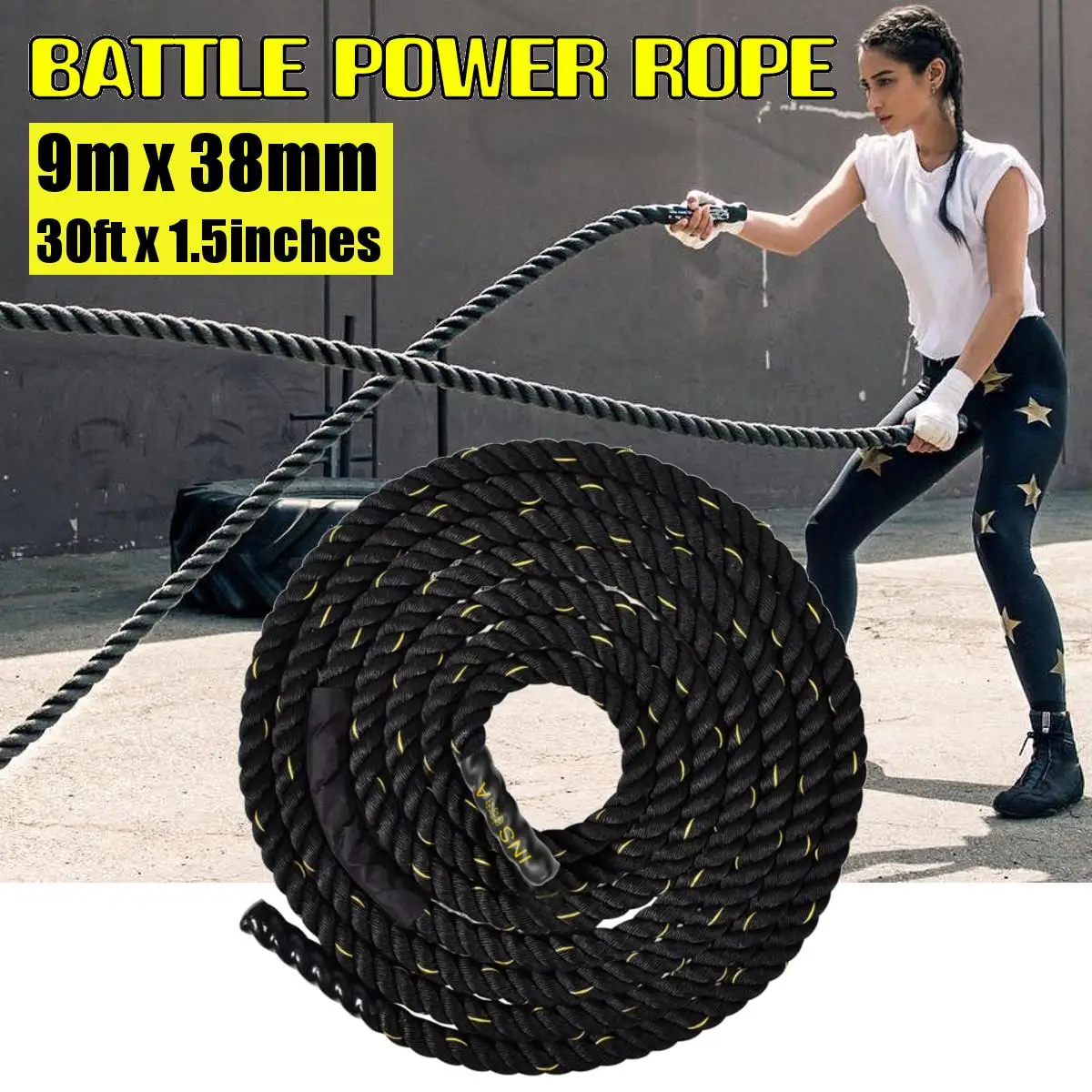 38mm-9M-Battle-Power-Rope-Heavy-Jump-Rope-Strength-Muscle-Training ...