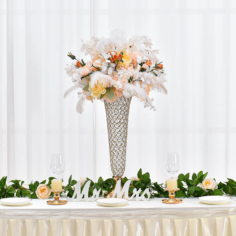 Gold Flower Vases Wedding Table Centerpieces Metal Event Floor Road ...
