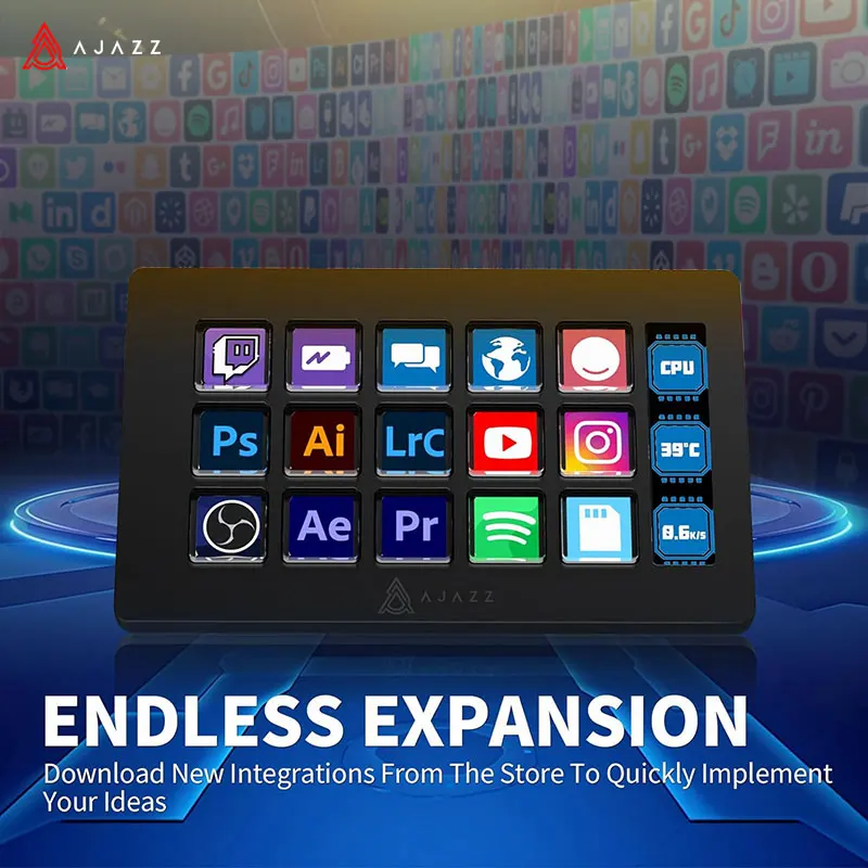 AJAZZ-AKP153E-Multifunctional-Console-Panel-Desktop-Assistente-15-Macro-Keys-Trigger-Actions ...