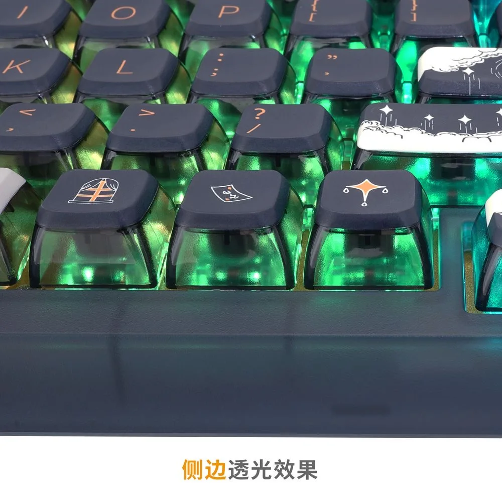 Dark-Fairy-Tale-Keycaps-for-Mechanical-Keyboard-Transparent-PBT-Double ...