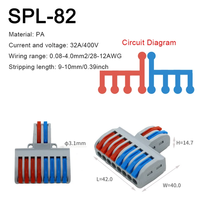 1 in multiple out Quick Wiring Connector Universal Splitter wiring ...