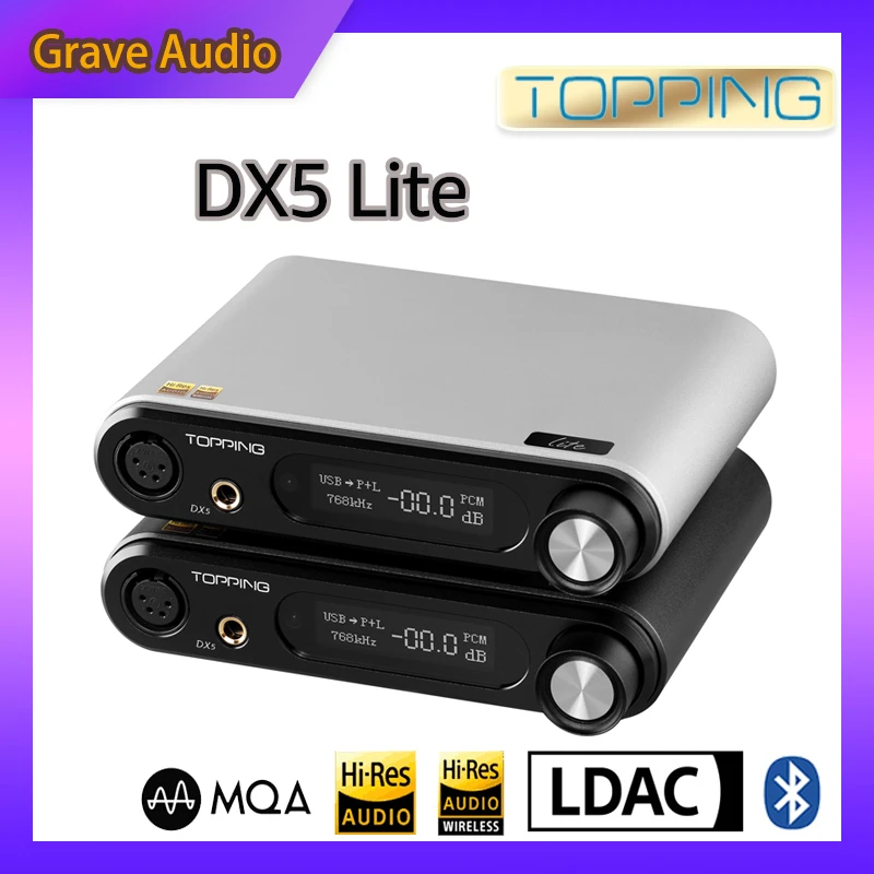 Topping Dx5 Lite Hifi Desktop Dac Dual Es9068as Bluetooth5.0 Ldac Decoder Preamp Nfca Balanced ...