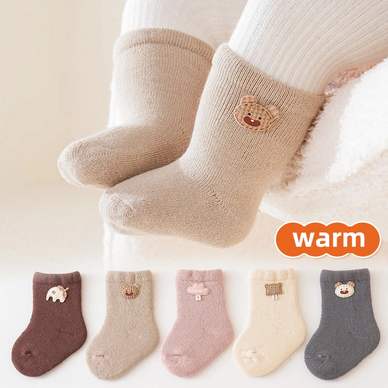 Baby-Terry-Socks-Autumn-Winter-Thick-Newborn-Boy-Girl-Warm-Middle-Tube ...