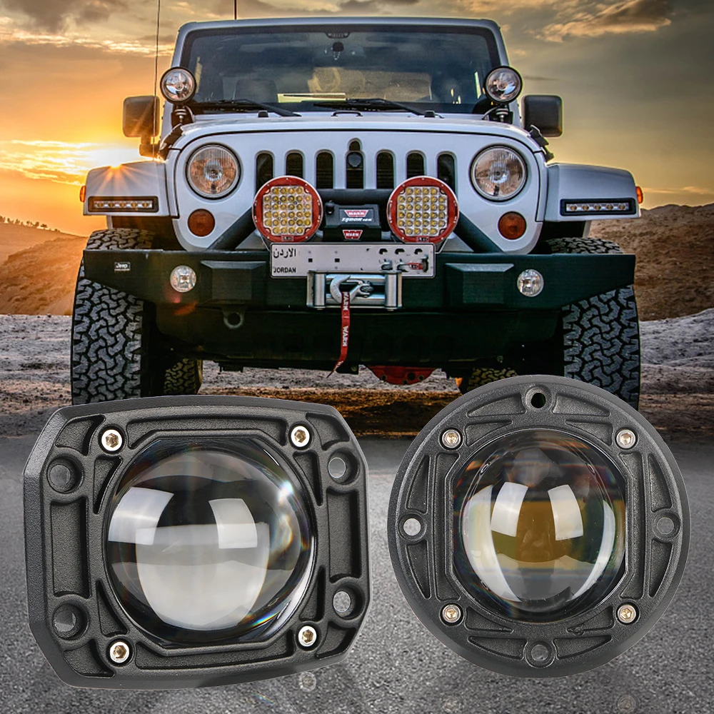 8D-Lens-Flush-Mount-Fog-Lights-Driving-Work-lamp-for-Jeep-Car-Truck-Off ...