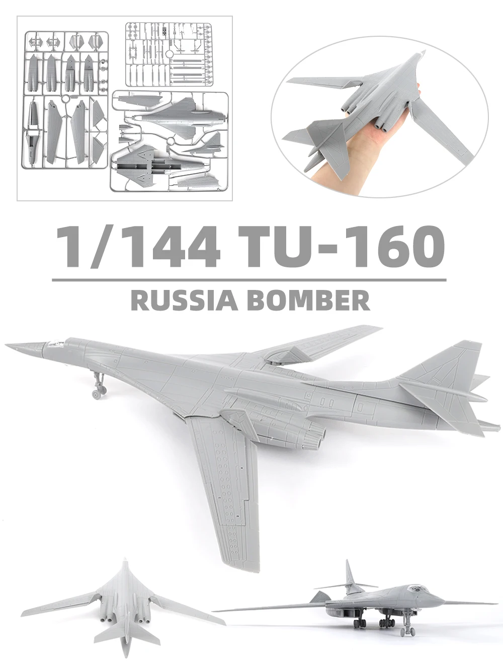 ViiKONDO 1/144 Tu-160 Supersonic Strategic Bomber Toy Combat Aircraft ...