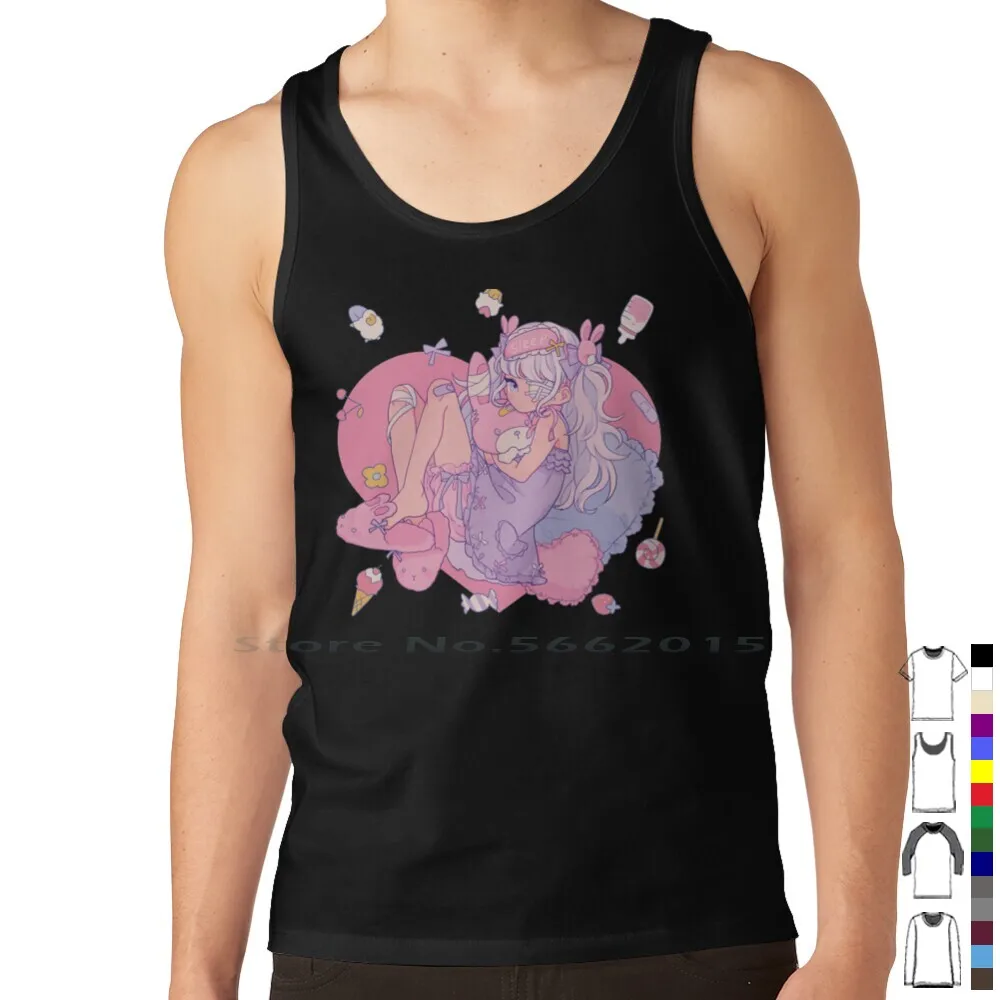 Pastel Kawaii Menhera Kei Anime Girl Kawaii Anime Tank Top Pure Cotton ...