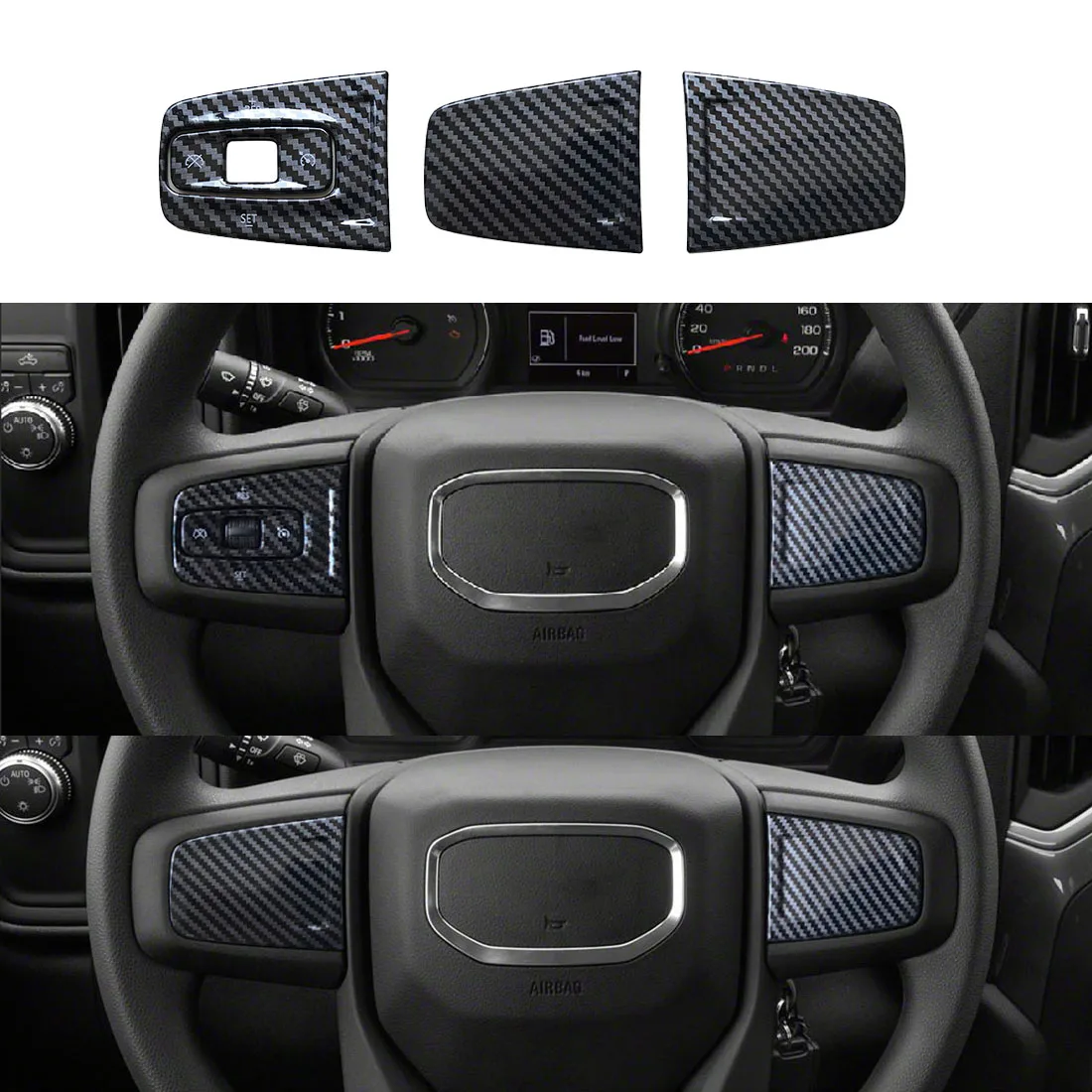 Carbon Fiber Color Steering Wheel Cover Trim Fit for for Chevy ...