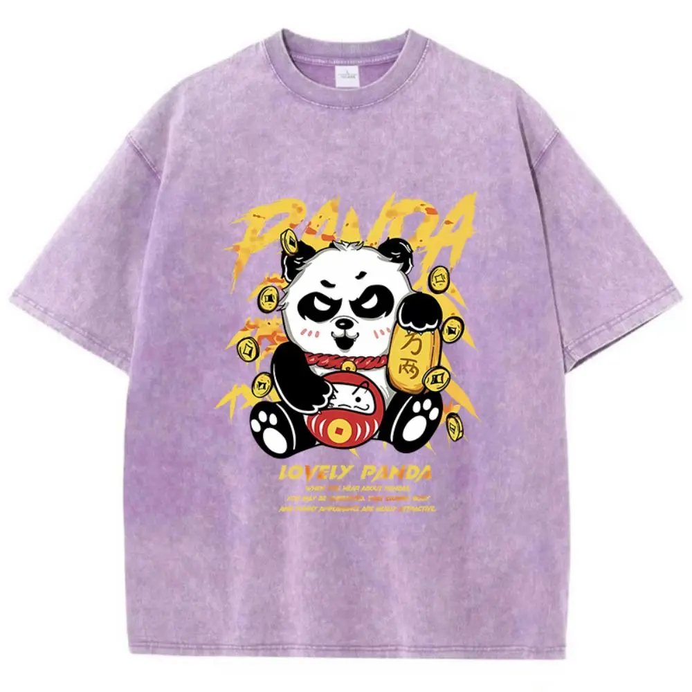 Summer-Woman-Cotton-Washed-T-Shirts-Cartoons-Funny-Lovely-Money-Panda ...