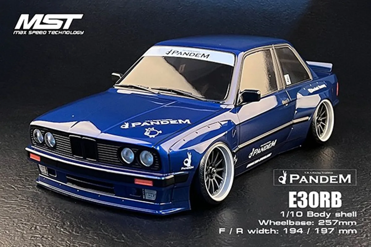MST 720022 E30RB CLEAR Body BMW E30 Wide Body 1/10 Drift Flat Sports Car Shell Wheelbase 257mm