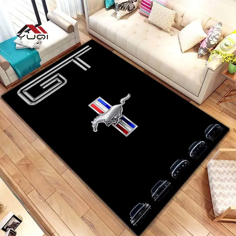 Mustang Car Pattern Living Room Rug Large Bedroom Decoration Bathroom ...