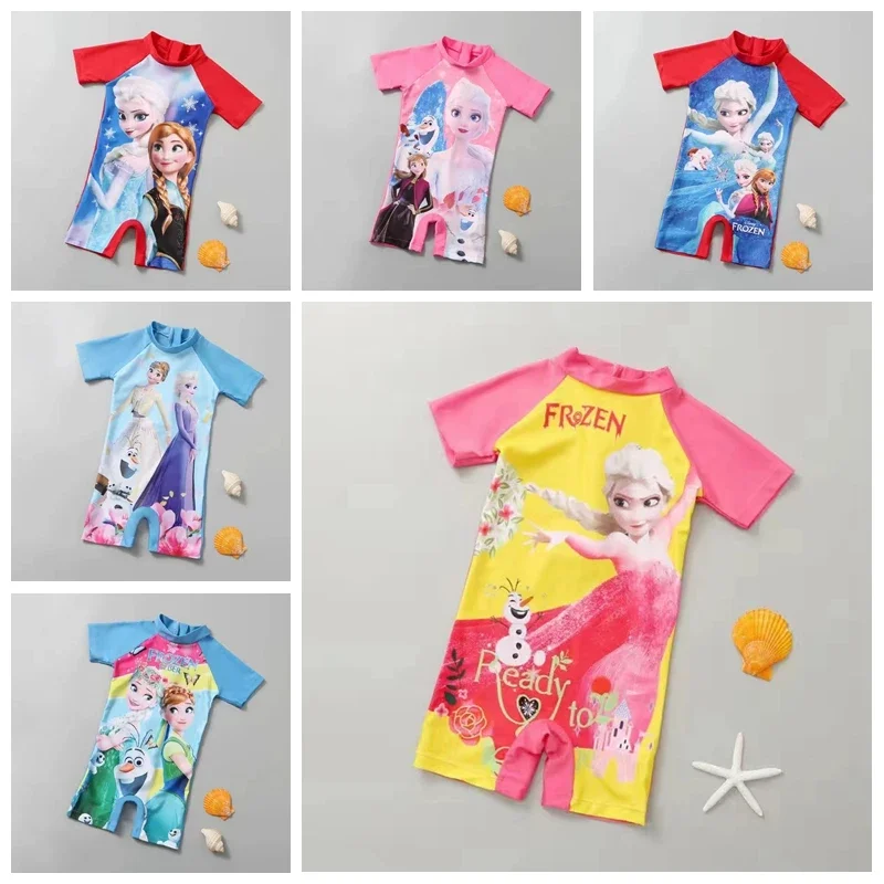 Children-One-Piece-Swimsuit-Girls-Bathing-Suit-Cartoon-Princess-Frozen ...