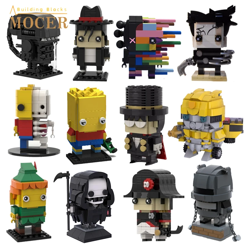 MOCER-Ideas-Anime-Figures-Brickheadz-Skeleton-Man-MJ-Alien-Edward-Kaws ...