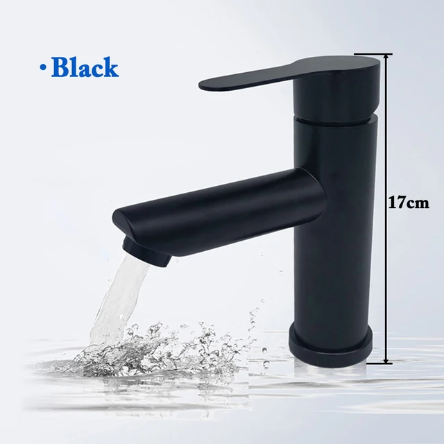 Basin Sink Bathroom Faucet Deck Mounted Hot Cold Water Basin Mixer Taps ...