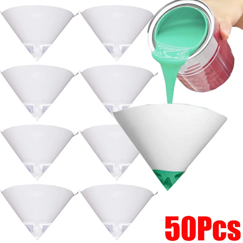 50Pcs Paint Paper Funnel Disposable Precision Filter Micron Sieve Nylon ...