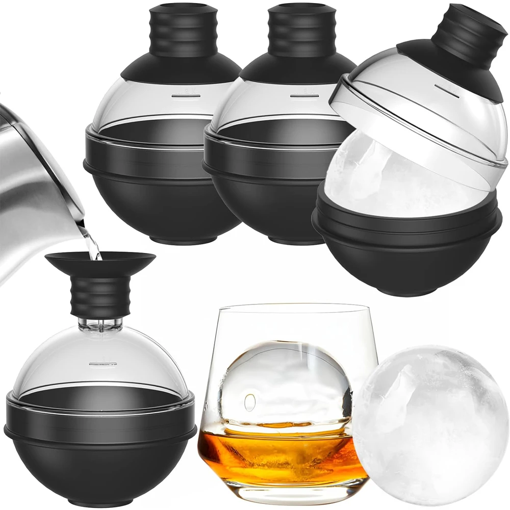 Large Round Ice Ball Maker Mold Silicone for Whiskey 2.4 Inch Big ...