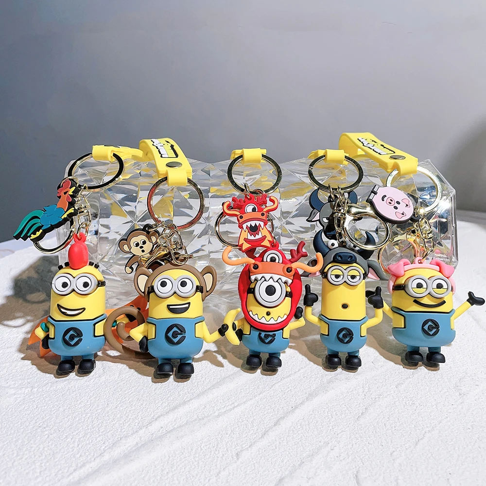Minions-Zodiac-Keychain-Cartoon-Pvc-Despicable-Me-Keychains-Kids ...